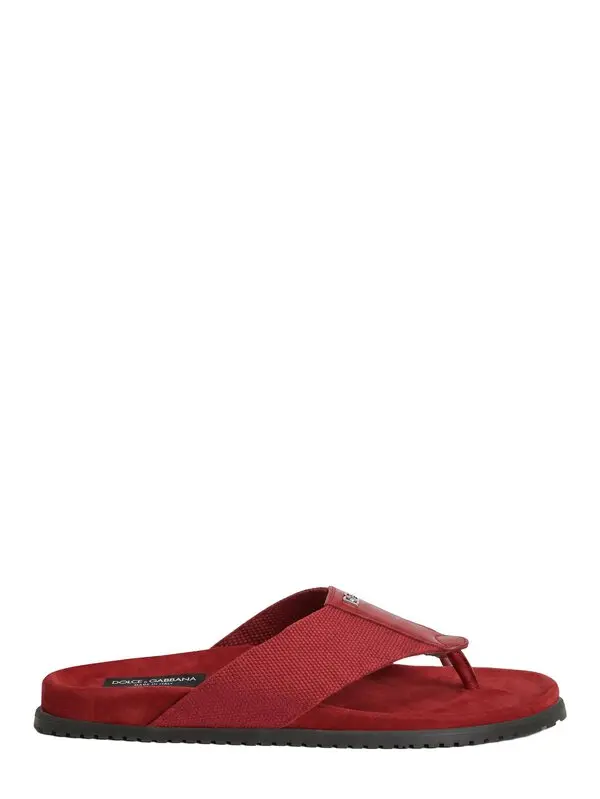 Dolce & Gabbana Dg Logo Flip Flops - Red