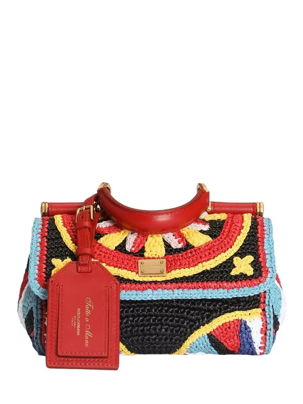Dolce & Gabbana Mini My Sicily Raffia Handbag - Multicolor