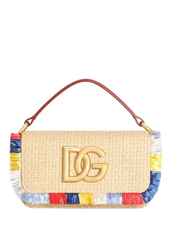 Dolce & Gabbana 3.5 Shoulder Bag In Raffia - Multicolor