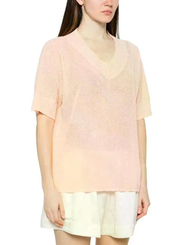 PANICALE Sequin-embellished V-neck Top - Orange