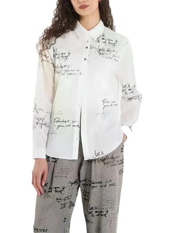 Desigual Handwritten Print Shirt - White