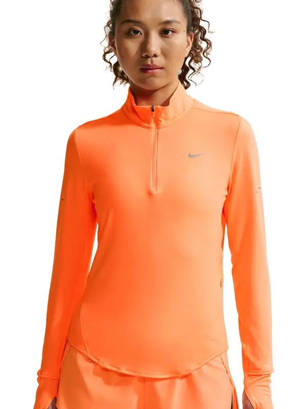 Nike Swift Dri-fit Uv 1/4-zip Running Top - Orange