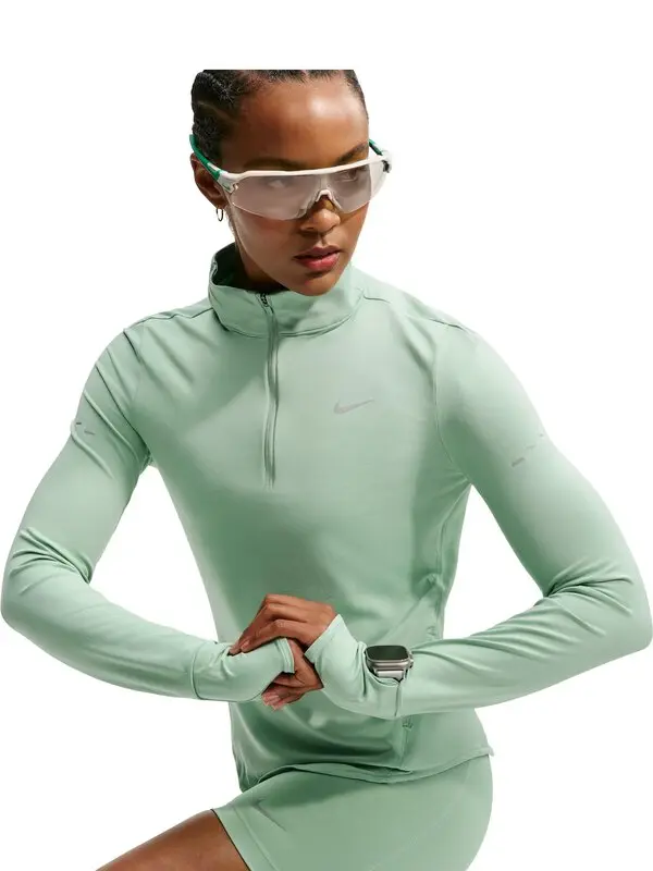 Nike Swift Dri-fit Uv 1/4-zip Running Top - Green