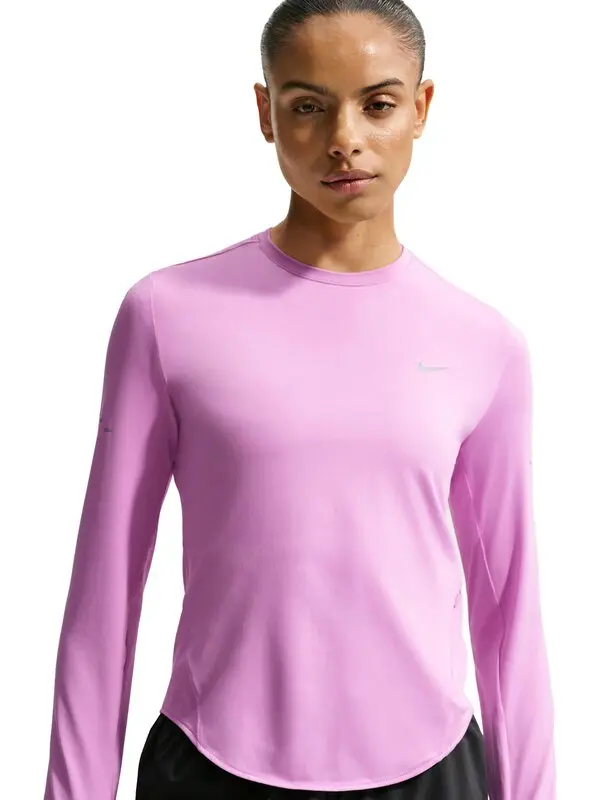 Nike Swift Dri-fit Uv Long-sleeve Crew-neck Running Top - Purple
