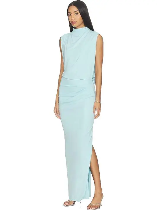 Simkhai Draped Jersey Midi Dress - Pool