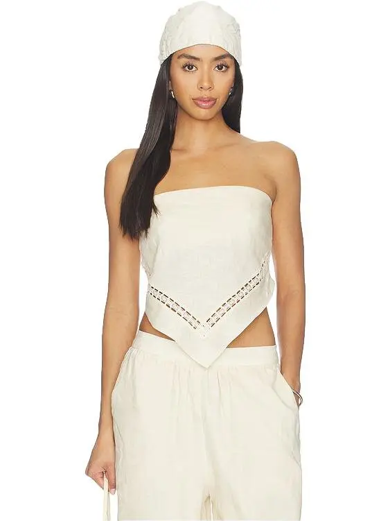 Simkhai Linen Lace Tube Top - Sand
