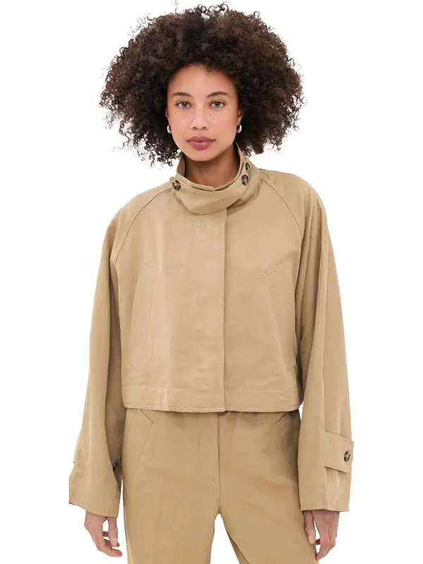Helmut Lang Cropped Twill Jacket - Trench