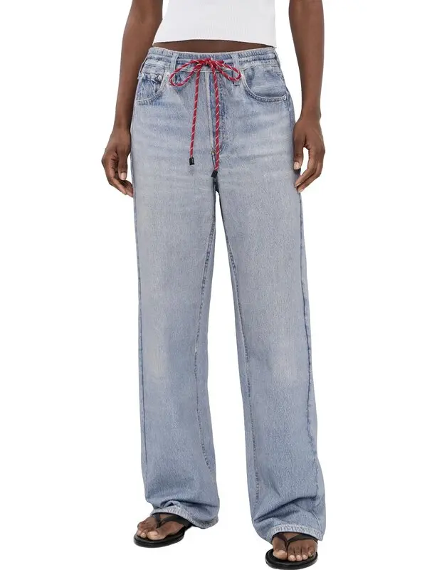 Rag & Bone Miramar Terry Drawcord Wide Leg Pants - Brighton