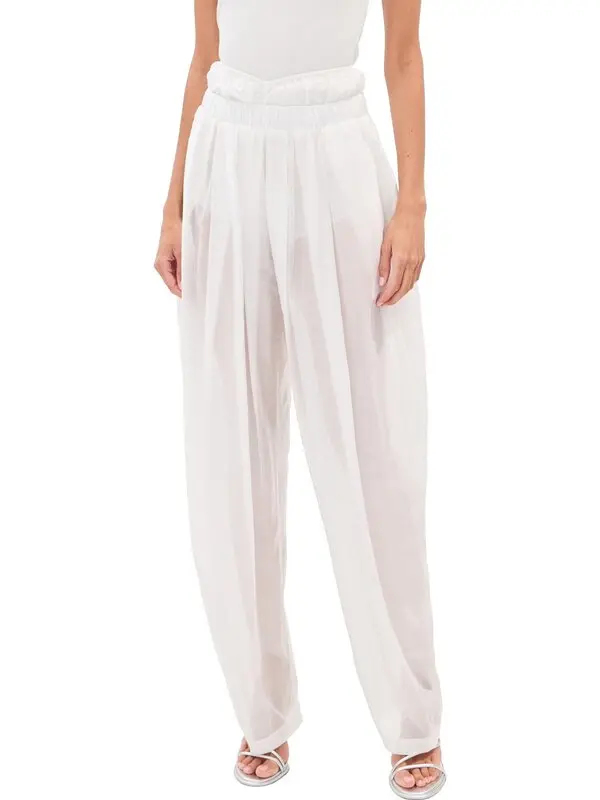 DARKPARK Culotte Balloon Pants In Sheer Voile - White
