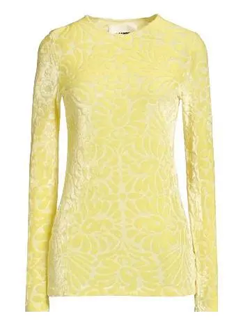 JIL SANDER Viscose, Polyamide, Elastane Printed Long Sleeve Crewneck T-shirt - Yellow