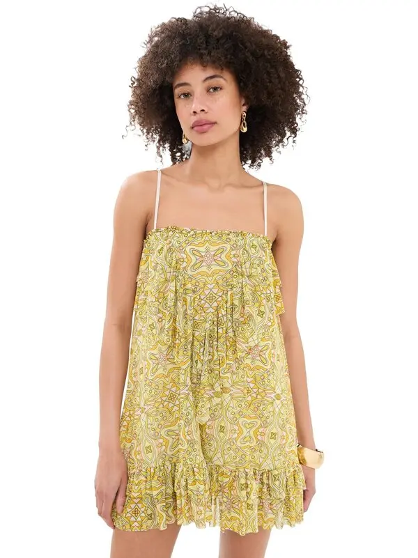 AFRM Glen Dress In Geometric Print - Sunlight Tile