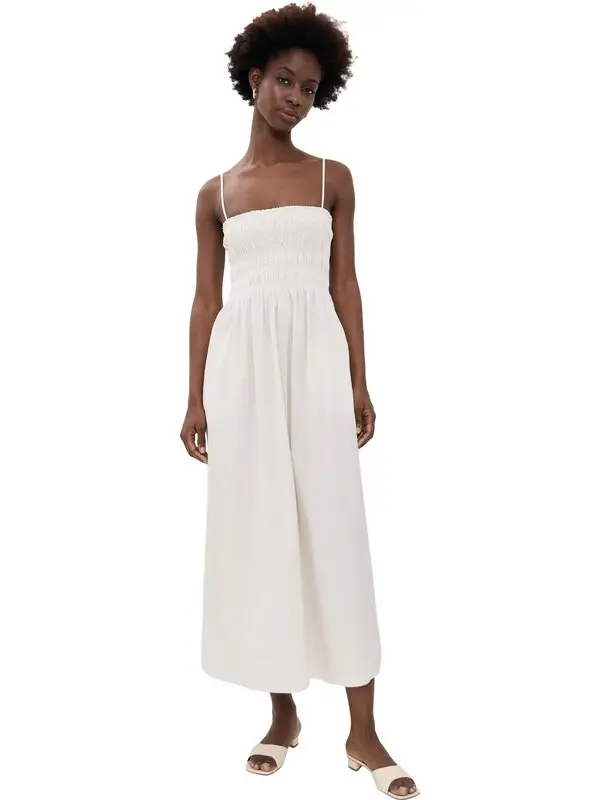 PISTOLA Bianca Shirred Bodice Dress - Soft White