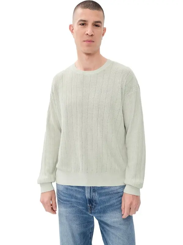 Polo Ralph Lauren Textured Linen Crew Neck Sweater - Stone Pebble