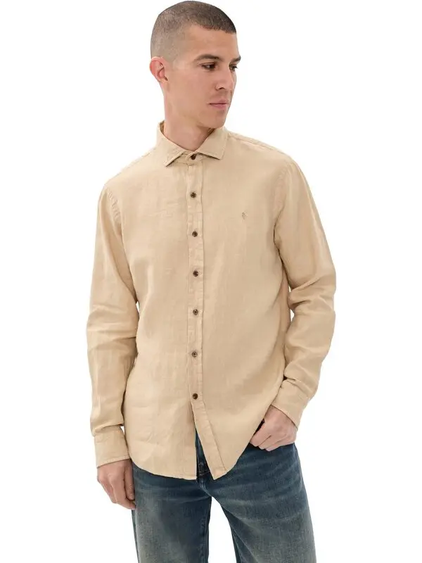 Polo Ralph Lauren Slubby Linen Button Down Shirt - Coastal Beige