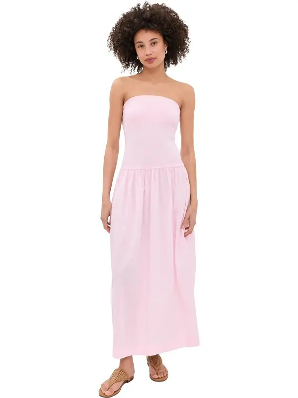 Enza Costa Ribbed Bodice Maxi Dress - Cherry Blossom
