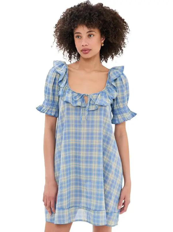 DAMSON MADDER Harlow Mini Dress - Blue