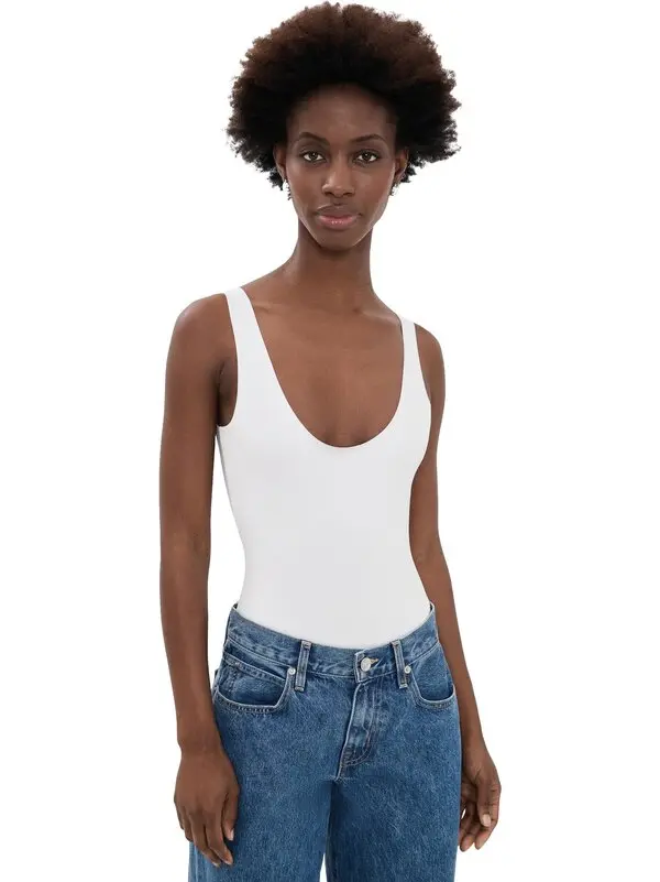 Commando Neoprene Tank Thong Bodysuit - White