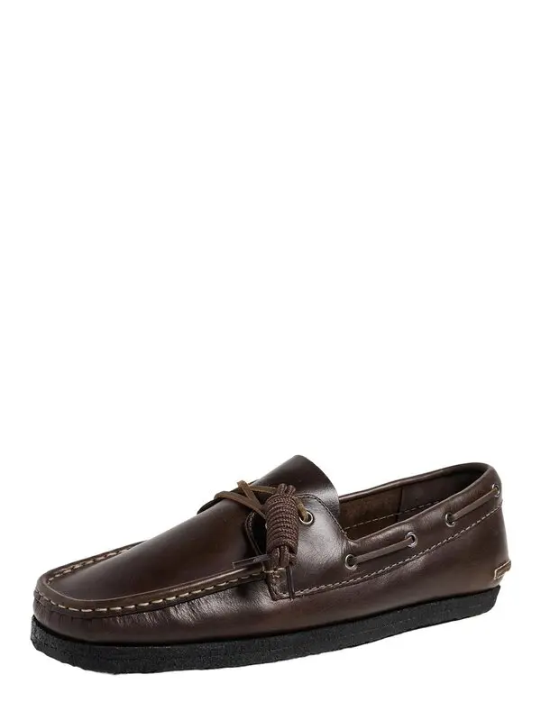 Clarks Godney Boat Shoe - Brown Leather