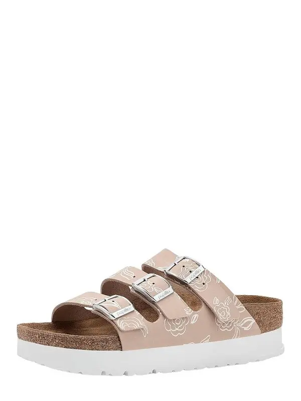 BIRKENSTOCK Papillio Florida Platform Floral Printed Sandals - Tan
