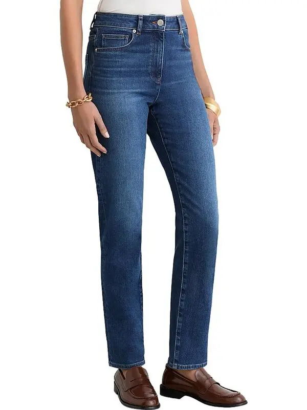REISS Isabel Mid Rise Slim Jeans - Mid Blue