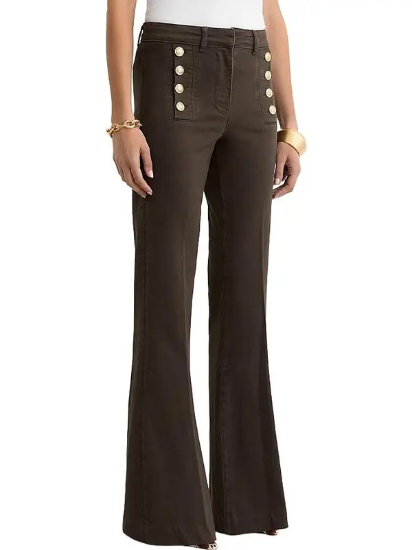REISS Petites Athena Flare Leg Jeans - Chocolate