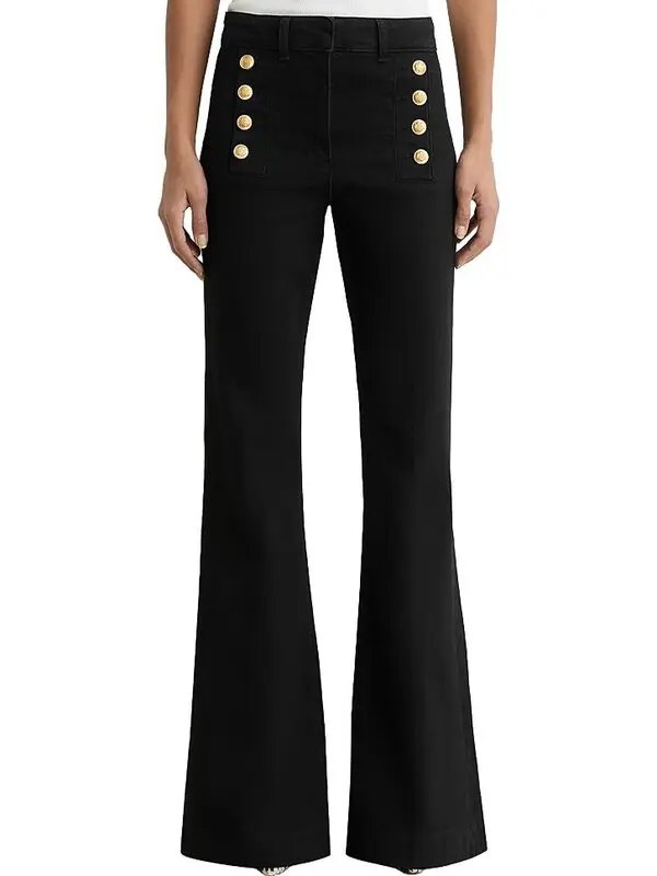 REISS Petites Athena Flare Leg Jeans - Black