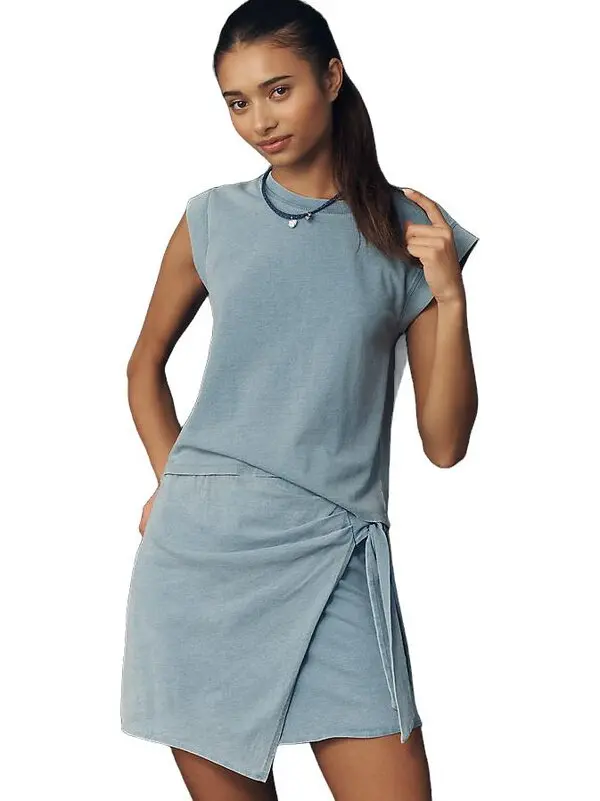 Z Supply Sora Cotton Jersey Mini Skirt - Ocean Air Indigo