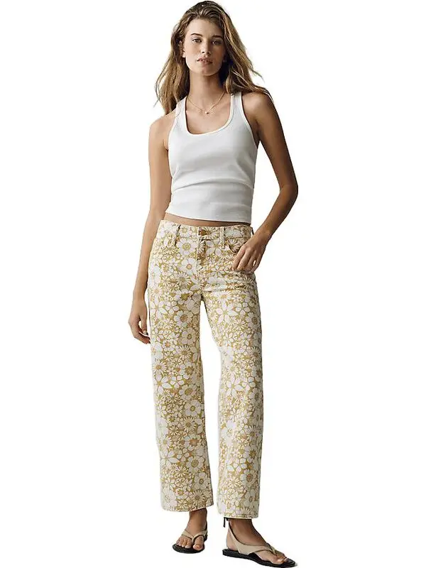 MOTHER Mid-rise Rambler Zip Ankle Jeans - Floral Notes