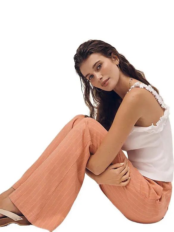 Maeve Easy Summer Flare Pants - Coral Combo