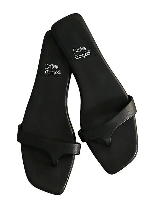 Jeffrey Campbell Wedgie Thong Sandals - Black