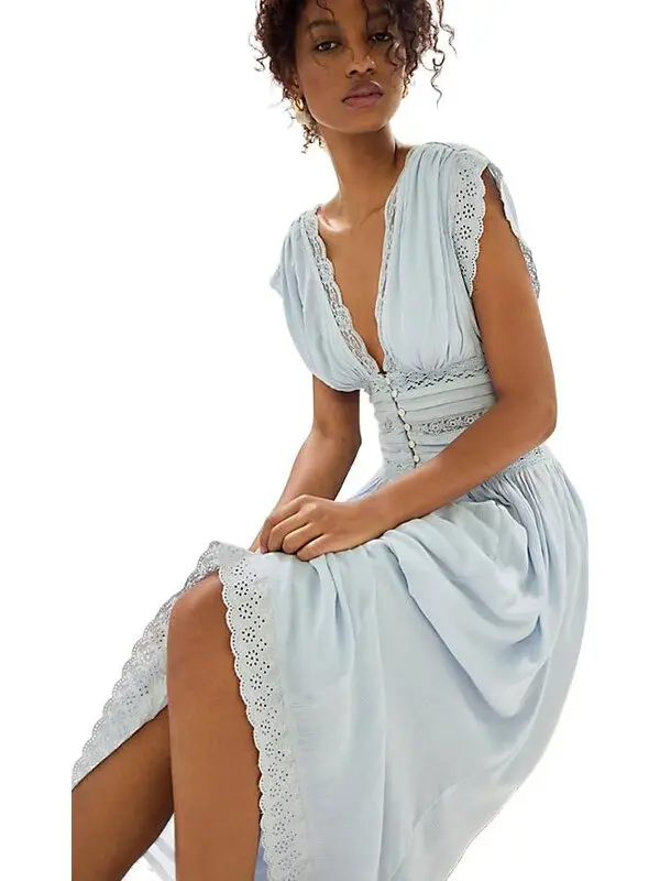 Free People Swimming Across The Sky Midi Dress - Summer Shower