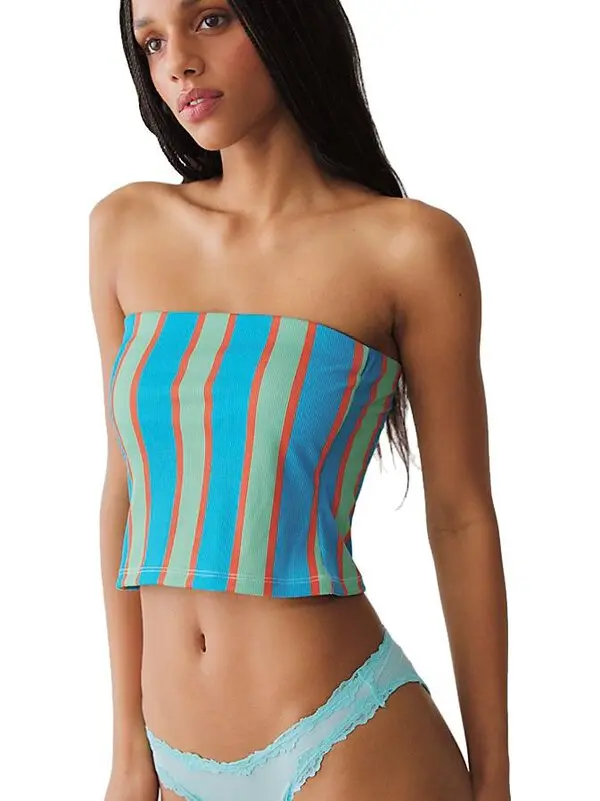 FENÁRETA Danna Ribbed Tube Top - Printed
