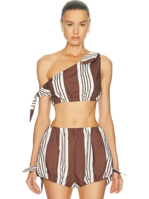 Posse Rosie Tie Top - Choc Stripe