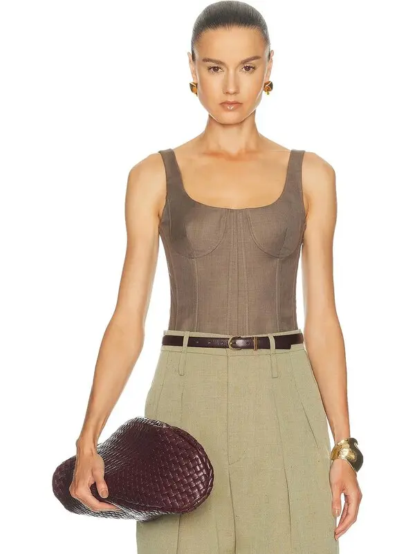 Monse Corset Top - Dark Taupe
