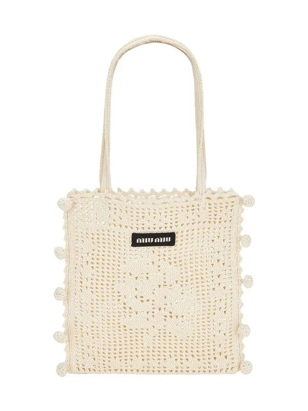 Miu Miu Crochet Tote Bag - Talco