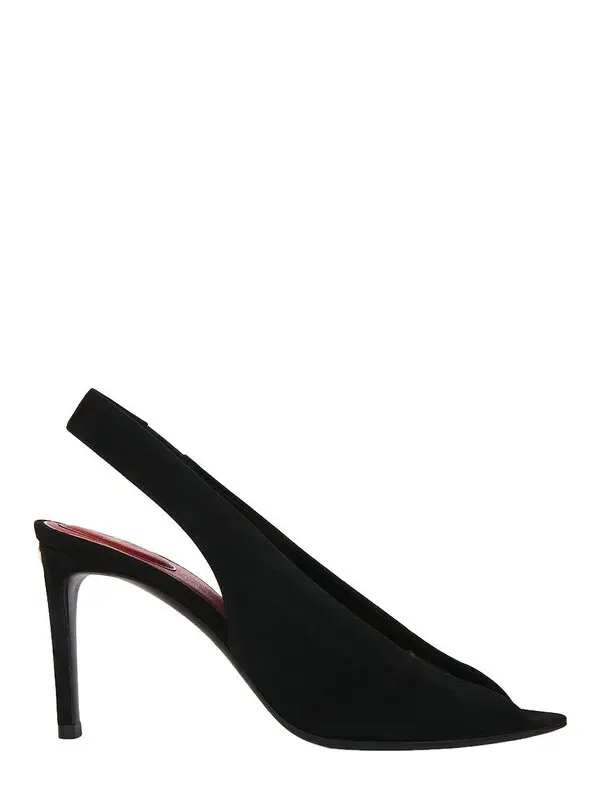 Valentino Garavani Vg Revele Open Toe 85 Slingback - Nero & Trasparente