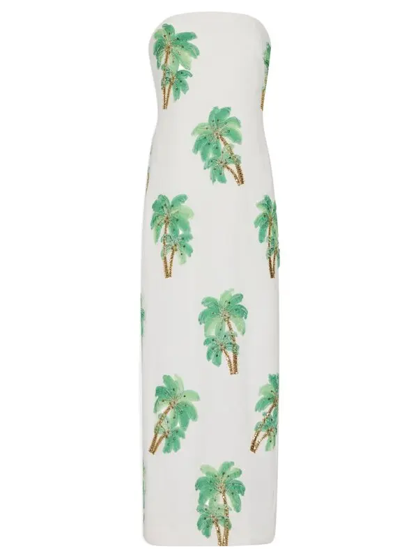 MILLY Clara Embroidered Maxi Dress - White