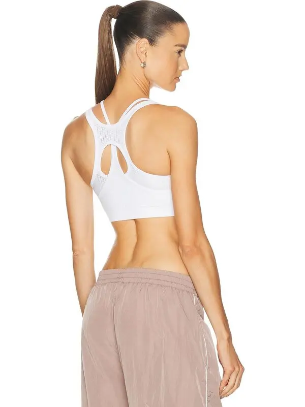 Beyond Yoga Seamless Double Layer Mesh Bra - White