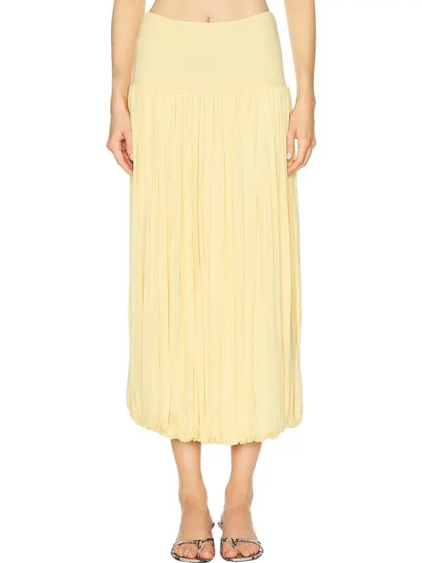TOTEME Soft Gathered Knit Skirt - Champagne