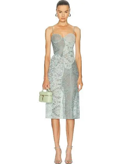 Acne Studios Romantic Flower Lace Dress - Blue
