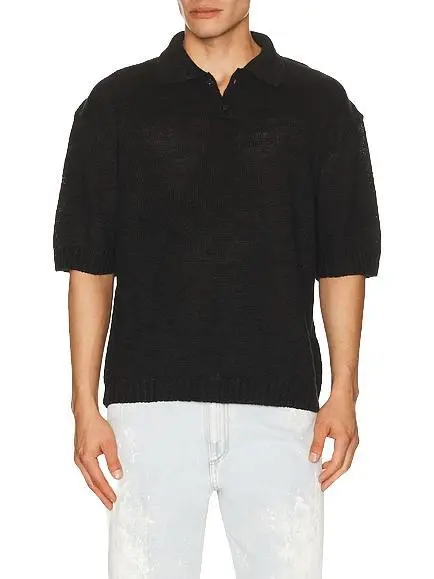 MAISON MARGIELA Short Sleeve Polo Shirt - Black