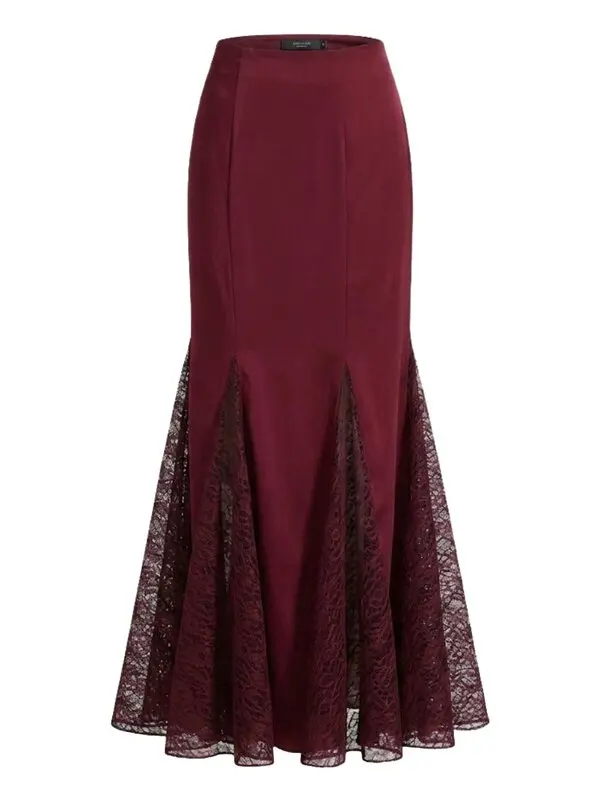 GLAM ON YOU Nalin Lace-trimmed Mermaid Skirt - Red
