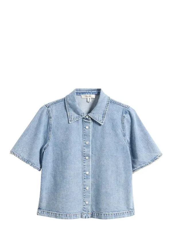 FRAME Crochet Trim Button-up Top - Lacewing