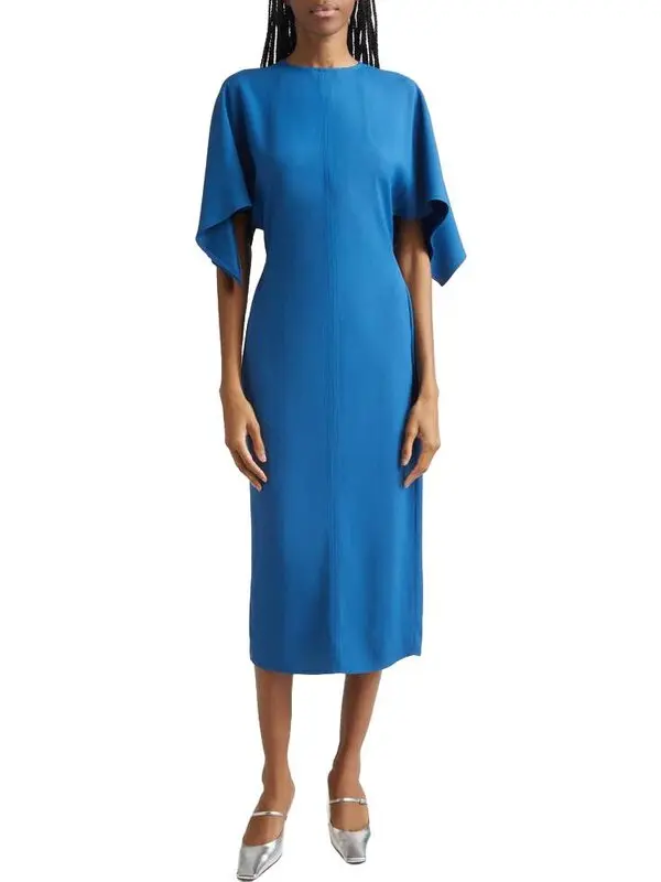Stella McCartney Dolman Sleeve Crepe Midi Dress - Royal Blue