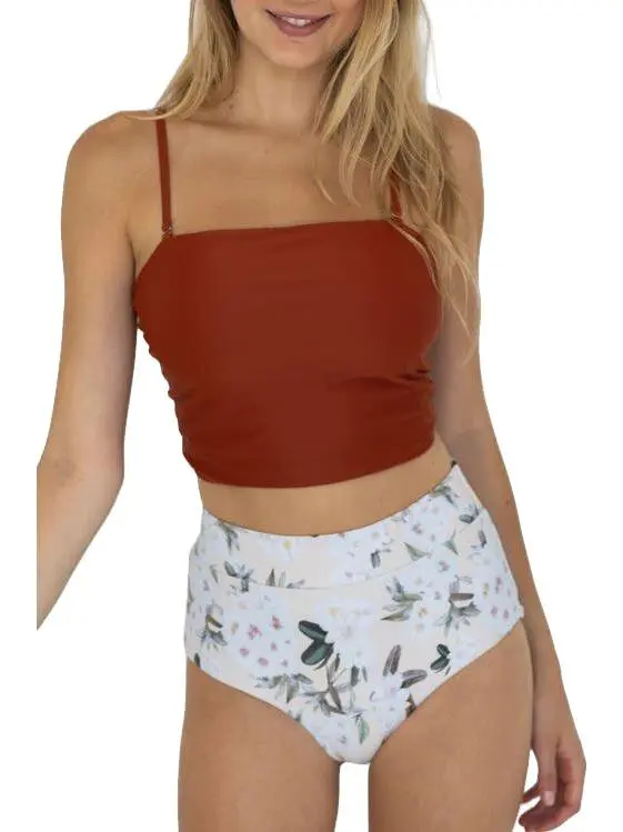 Geode Swimwear Sandstone Tankini Top - Orange