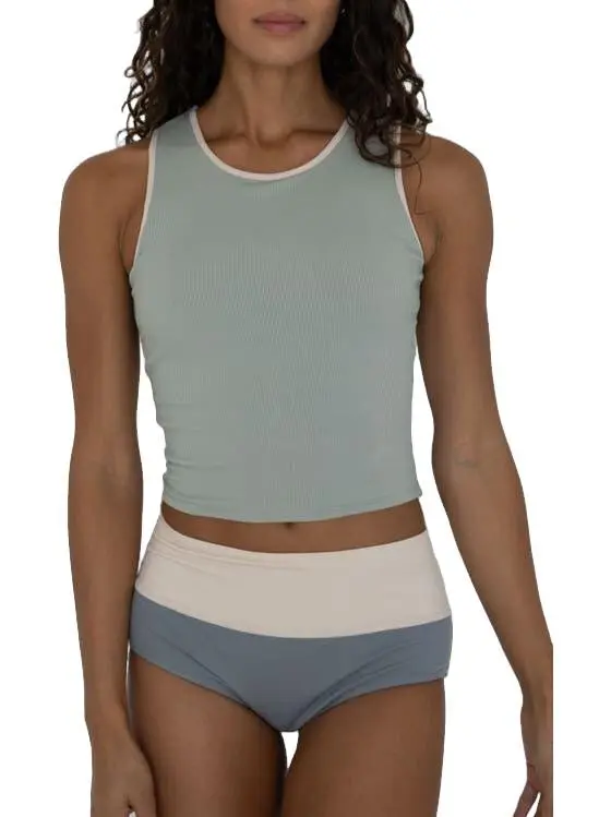 Geode Swimwear Havasu High Neck Tankini Top - Blue