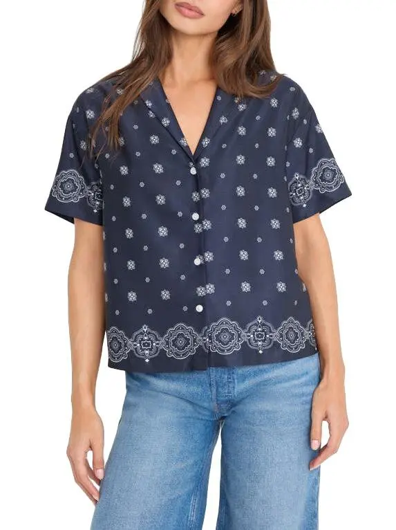 Good American Medallion Print Camp Shirt - Bandana