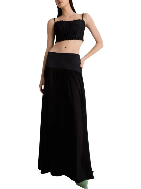 ROMY Daisy Pleated Bustier - Black