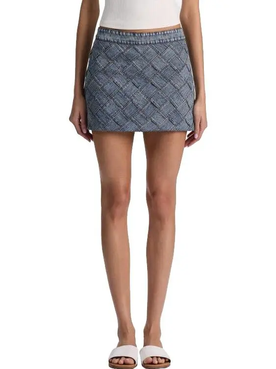 Alice + Olivia Rubi Woven Denim Mini Skirt - Indigo