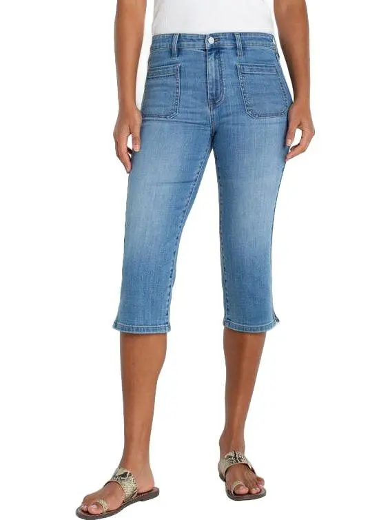 LIVERPOOL Denim Capris - Ocean Breeze